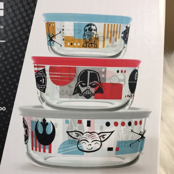 Pyrex | Kitchen | Nib Pyrex Star Wars 6pc Glass Bowls Wlids | Poshmark